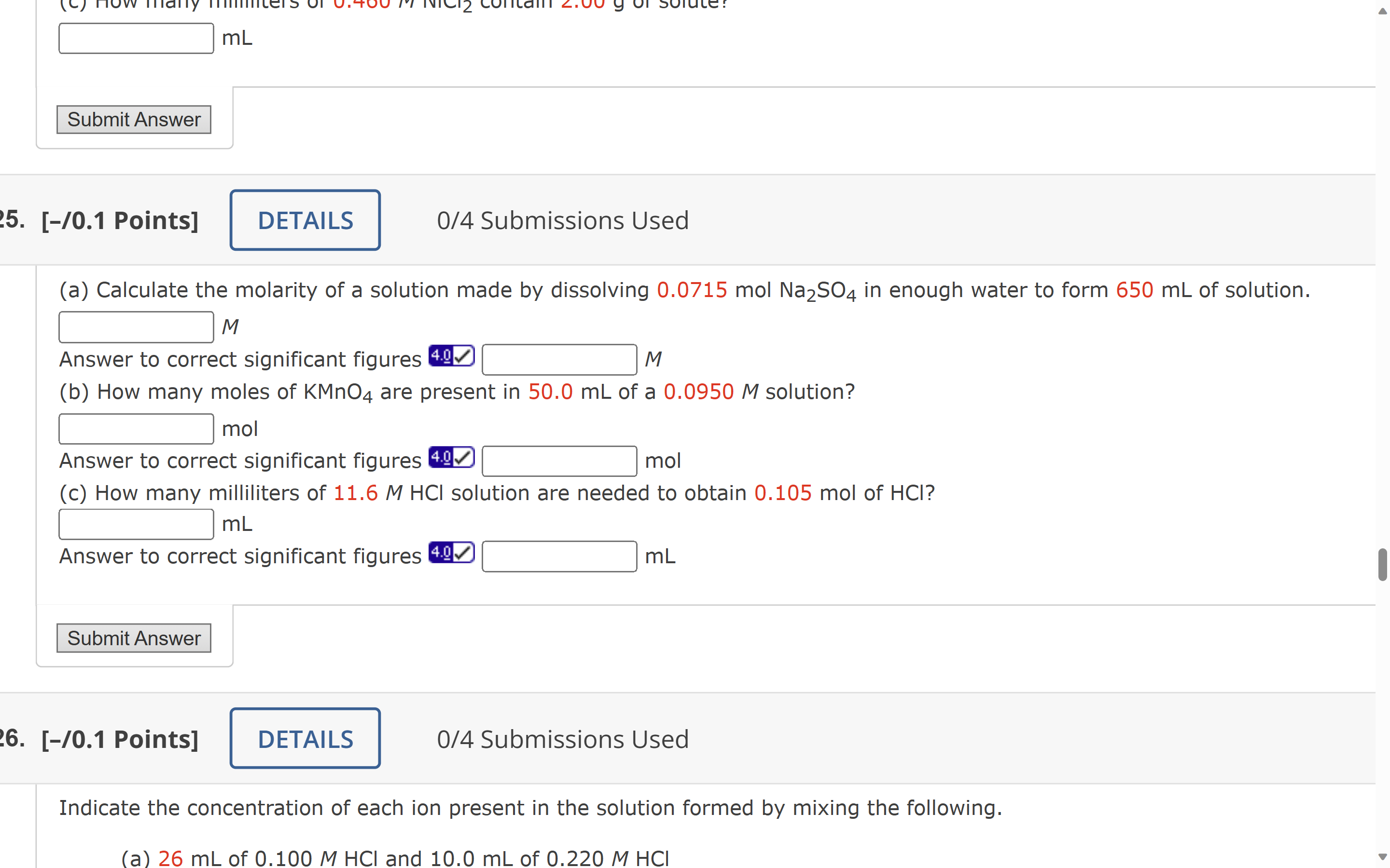 Solved (a) Calculate the molarity of a solution made by | Chegg.com