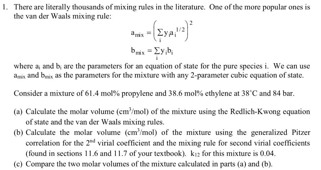 . There are literally thousands of mixing rules in | Chegg.com