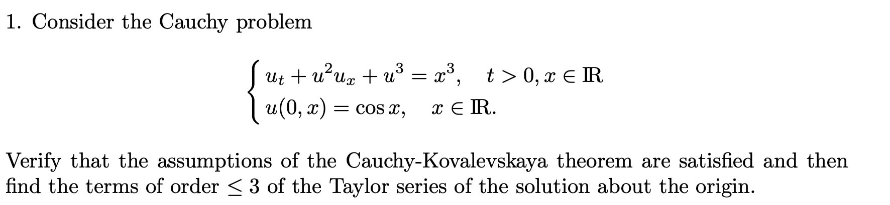 1. Consider the Cauchy problem | Chegg.com