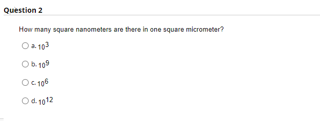 Solved \r\nHow many square nanometers are there in one | Chegg.com