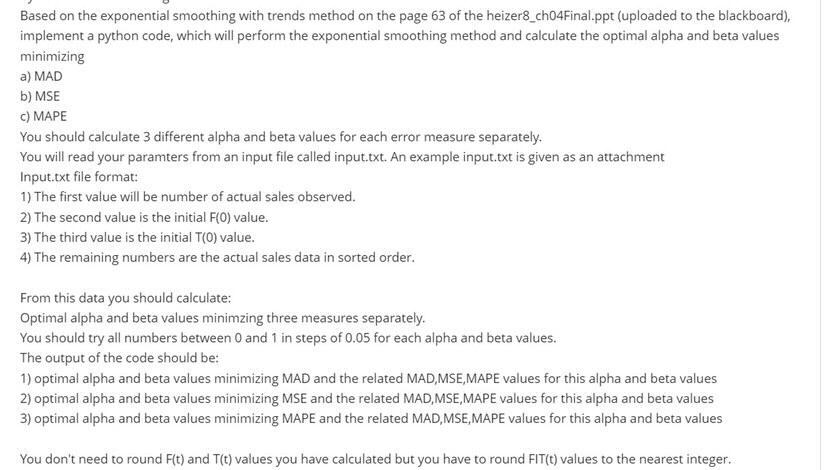 Solved implement a python code, which will perform the | Chegg.com