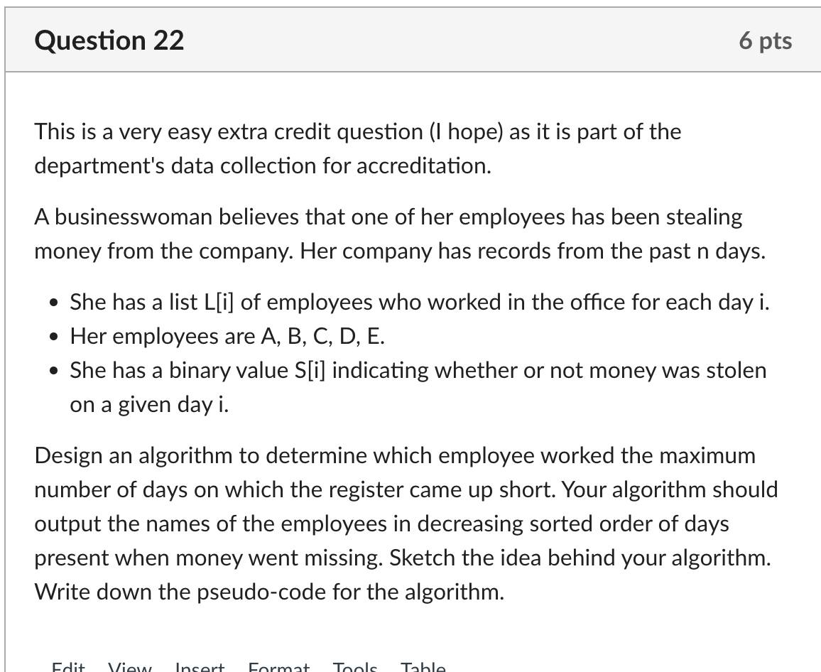 Solved This is a very easy extra credit question (I hope) as | Chegg.com