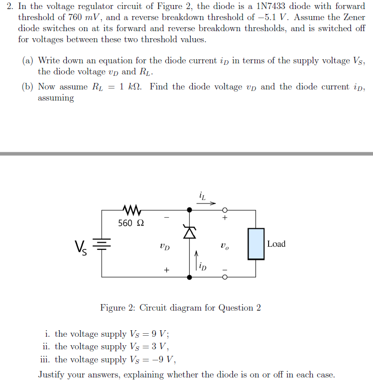 Solved In the voltage regulator circuit of Figure 2, the | Chegg.com