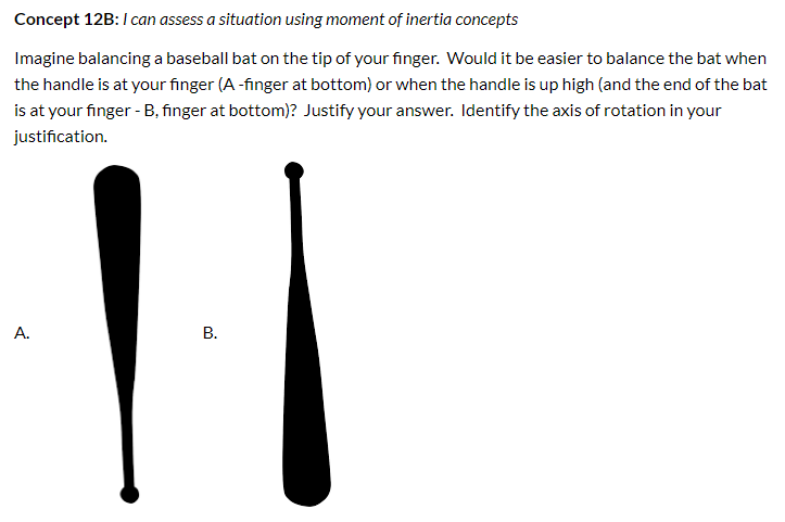 Solved Concept 12B: I can assess a situation using moment of | Chegg.com