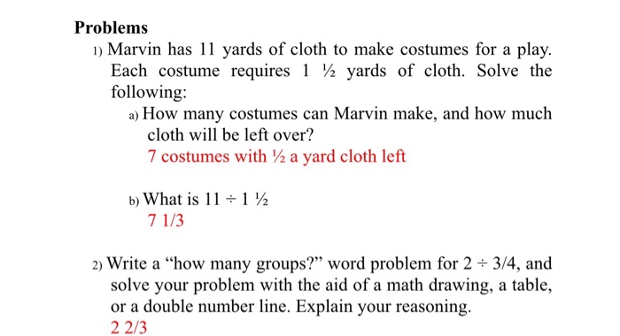 Solved Marvin has 11 yards of cloth to make costumes for a | Chegg.com