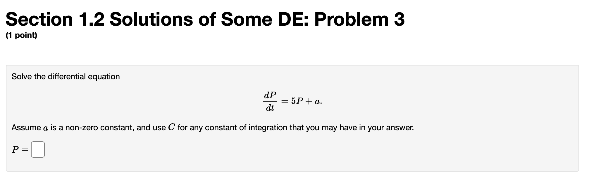 Solved Section 1 2 Solutions Of Some De Problem 3 1 Point