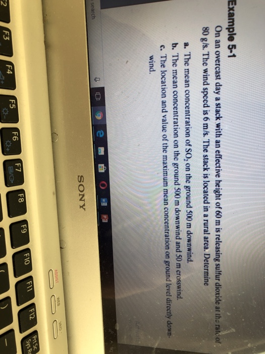 Solved Example 5-1 On an overcast day a stack with an | Chegg.com