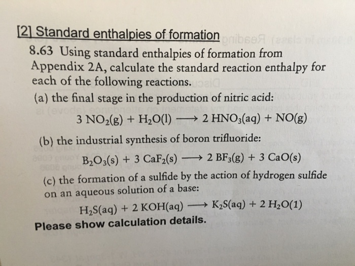 Solved Using standard enthalpies of formation from Appendix | Chegg.com