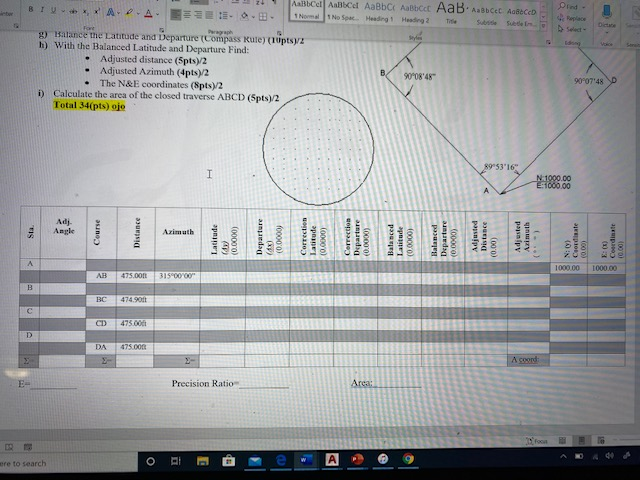 Solved Editing 24+ 504 8. Using the data from the Traverse: | Chegg.com
