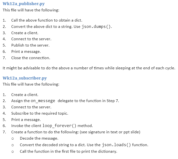 Python) Publisher and Subscriber (MQTT) Send and | Chegg.com