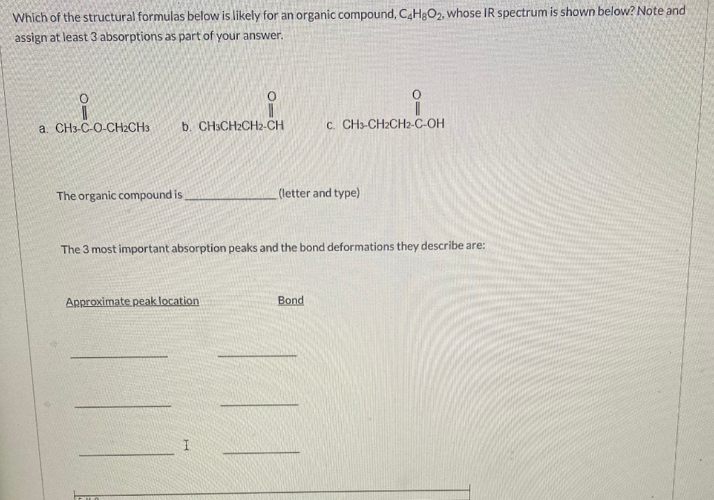 Solved Which of the structural formulas below is likely for | Chegg.com