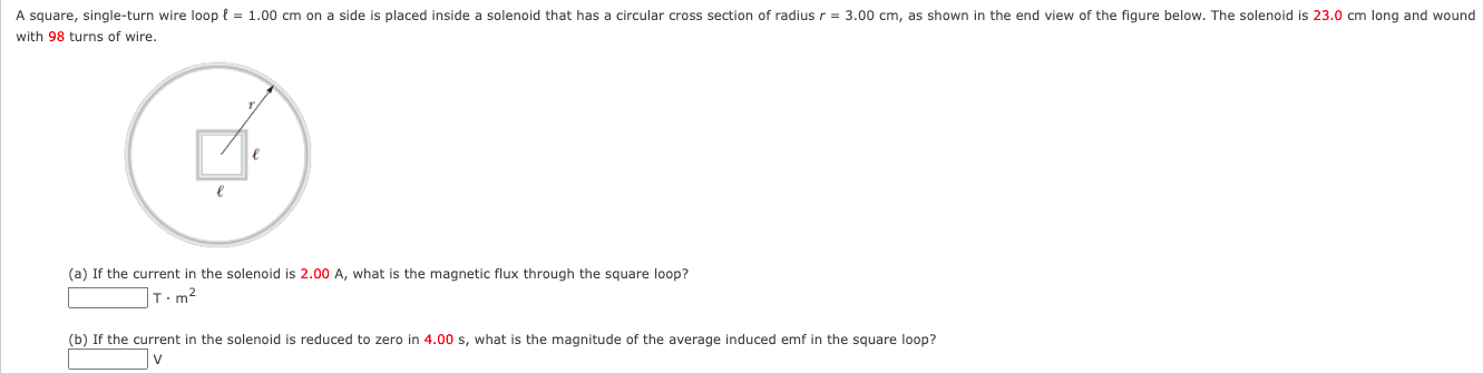 Solved A square, single-turn wire loop l = 1.00 cm on a side | Chegg.com
