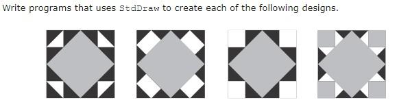 Write programs that uses StdDraw to create each of | Chegg.com