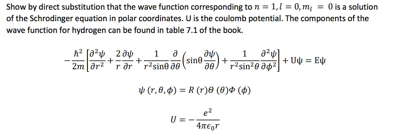 Solved = Show by direct substitution that the wave function | Chegg.com