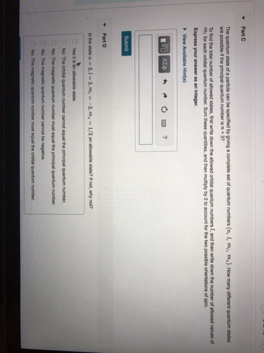 Solved CHW 11 2.00 number l of the angular momentum angular | Chegg.com