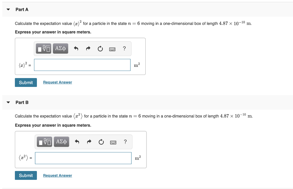 Solved Part A Calculate The Expectation Value 2 For A