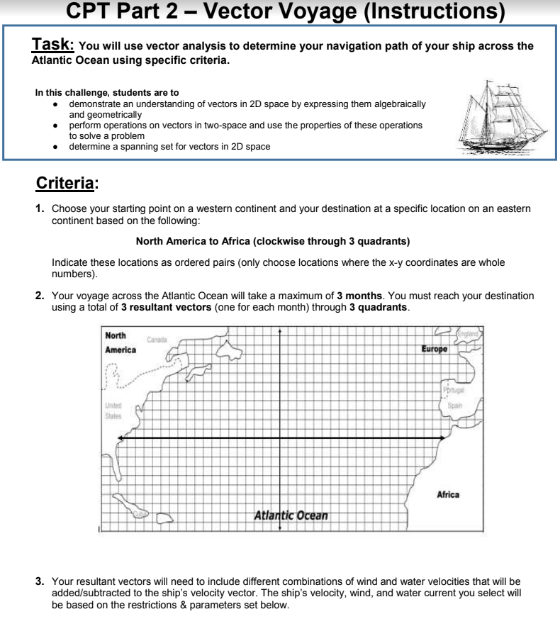 CPT Part 2 - Vector Voyage (Instructions) Task: You | Chegg.com