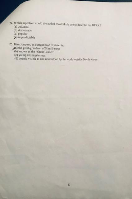 Solved Reading comprehension (25 questions) Directions: In | Chegg.com