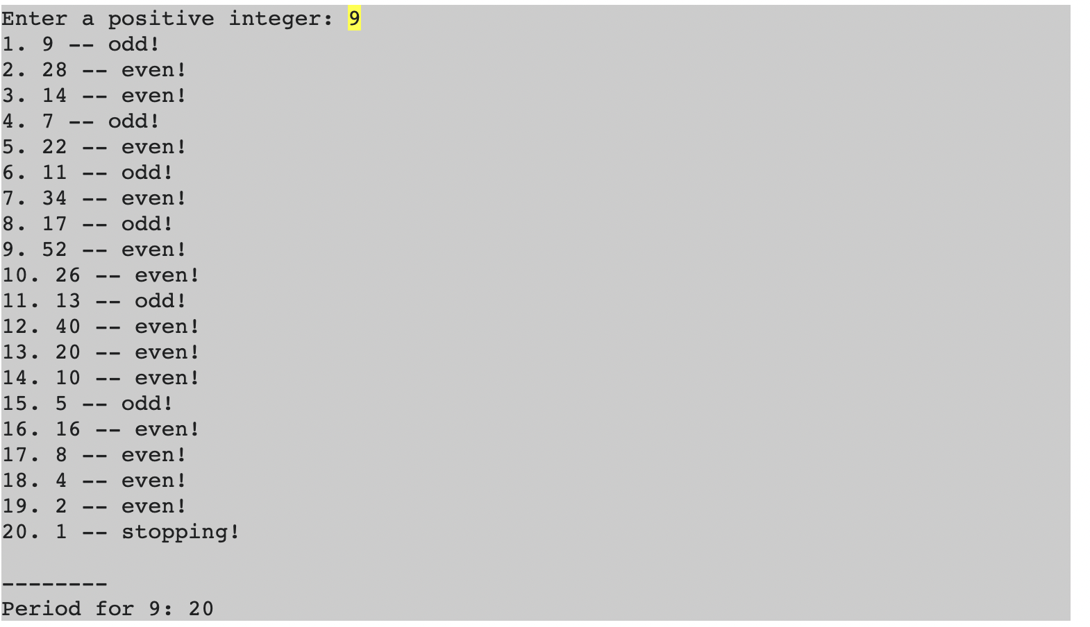 Solved Collatz Conjecture In Python The Code Below Is In