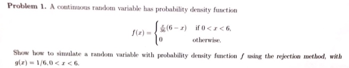 Solved Problem 1 A Continous Random Variable Has 7091