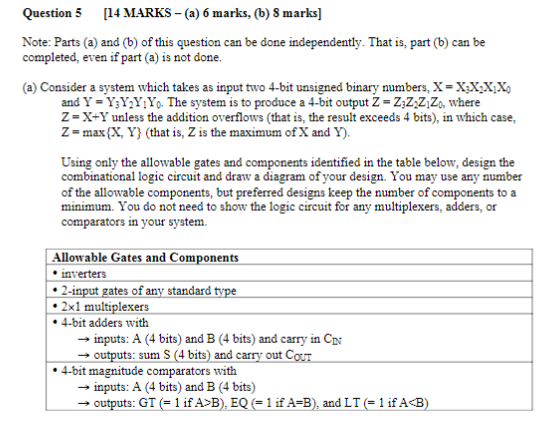Questions [14 MARKS - (a) 6 marks, (b) 8 marks] Note: | Chegg.com