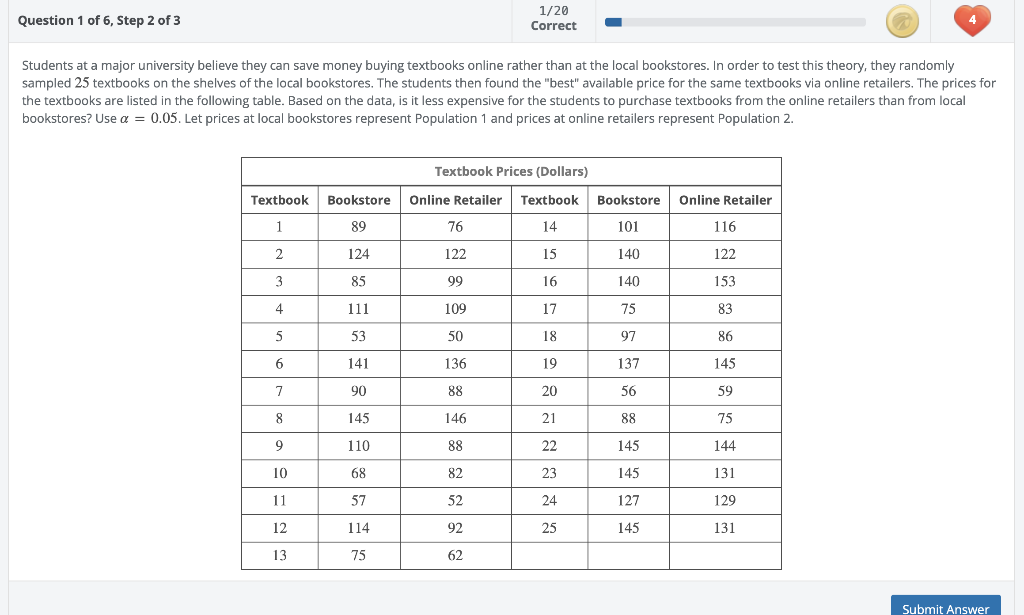Solved Step 2 of 3 : Compute the value of the test | Chegg.com