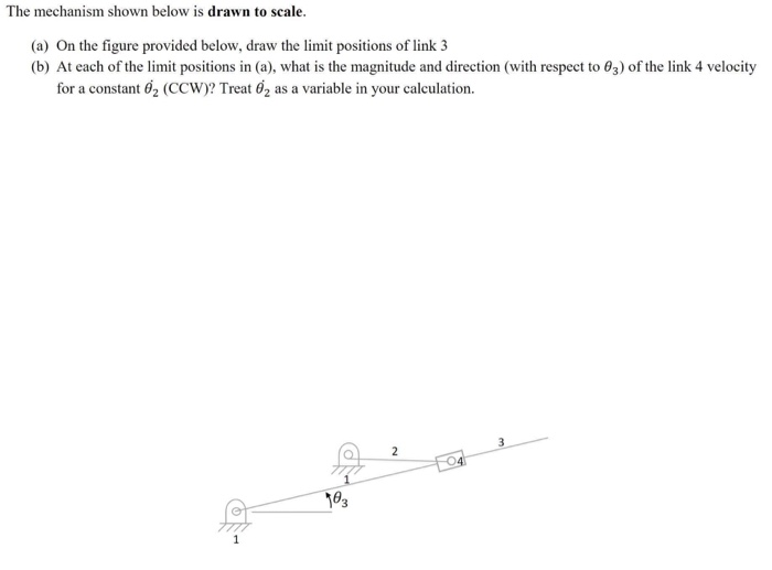 Solved The mechanism shown below is drawn to scale. (a) On | Chegg.com