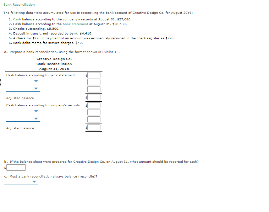 Solved Part A: 1. Add: Bank service charge Add: Deposit in | Chegg.com