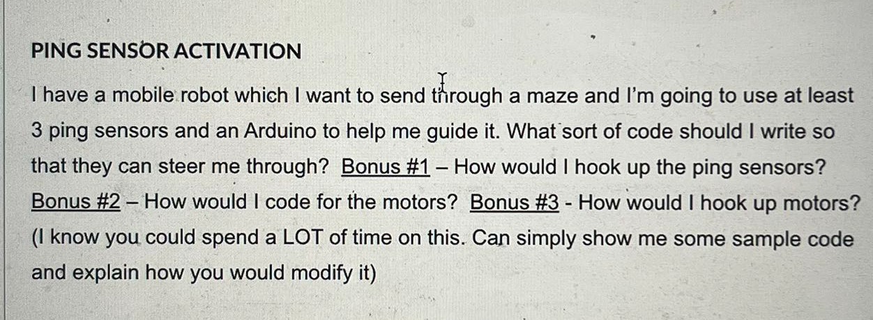 Solved PING SENSOR ACTIVATIONI have a mobile robot which I | Chegg.com