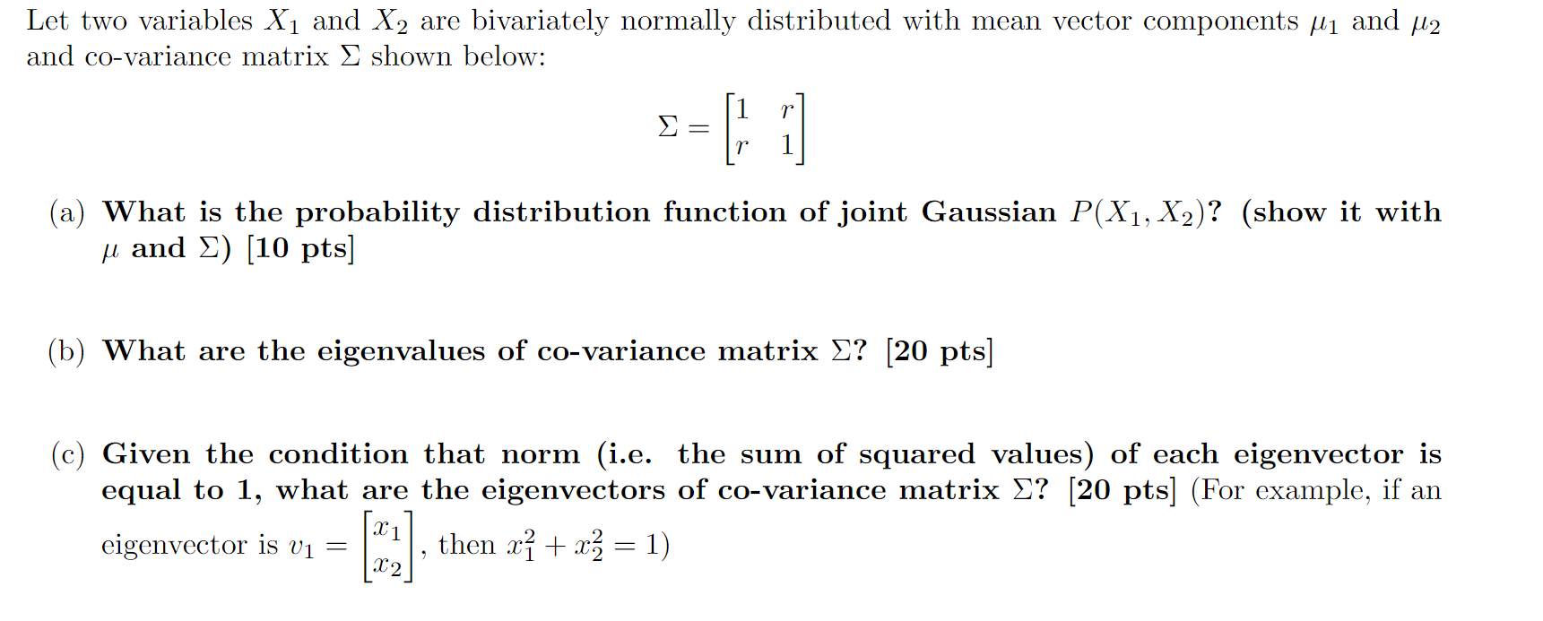 Solved Let two variables X1 and X2 are bivariately normally | Chegg.com