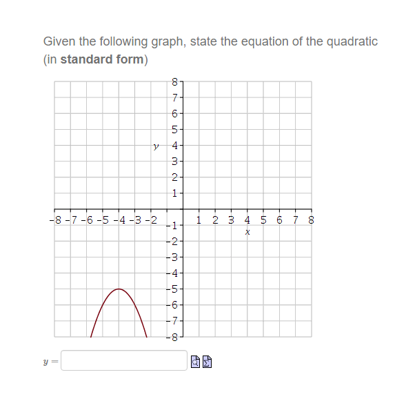 Solved Given the following graph, state the equation of the | Chegg.com
