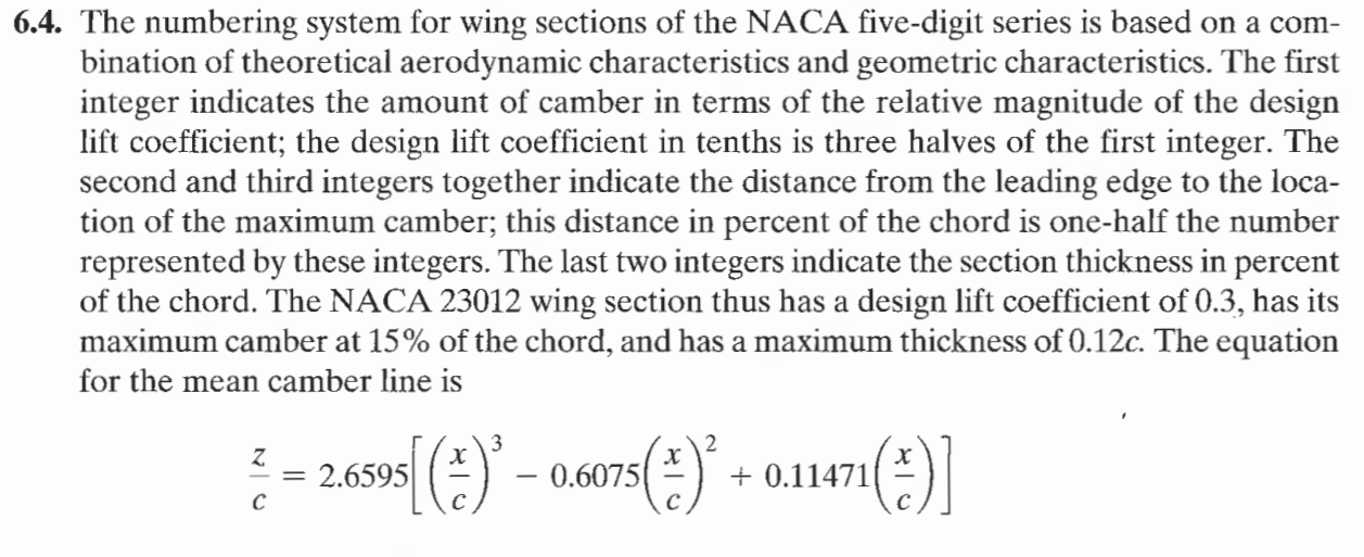 6.4. The numbering system for wing sections of the | Chegg.com