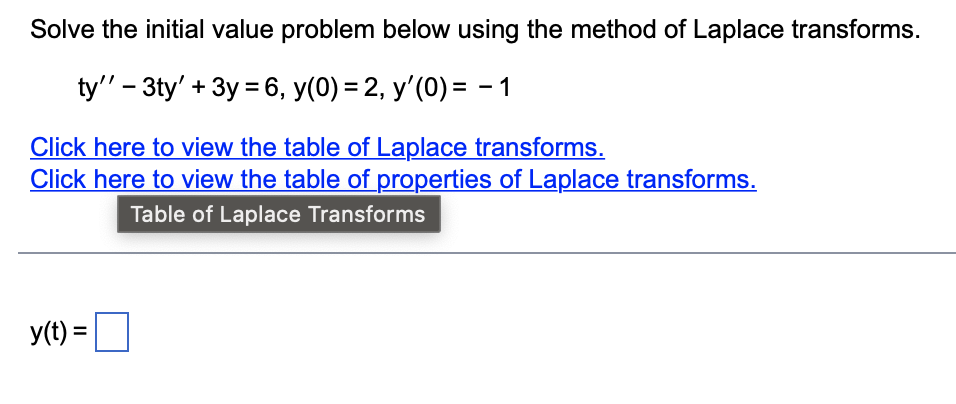 Solved Solve the initial value problem below using the | Chegg.com