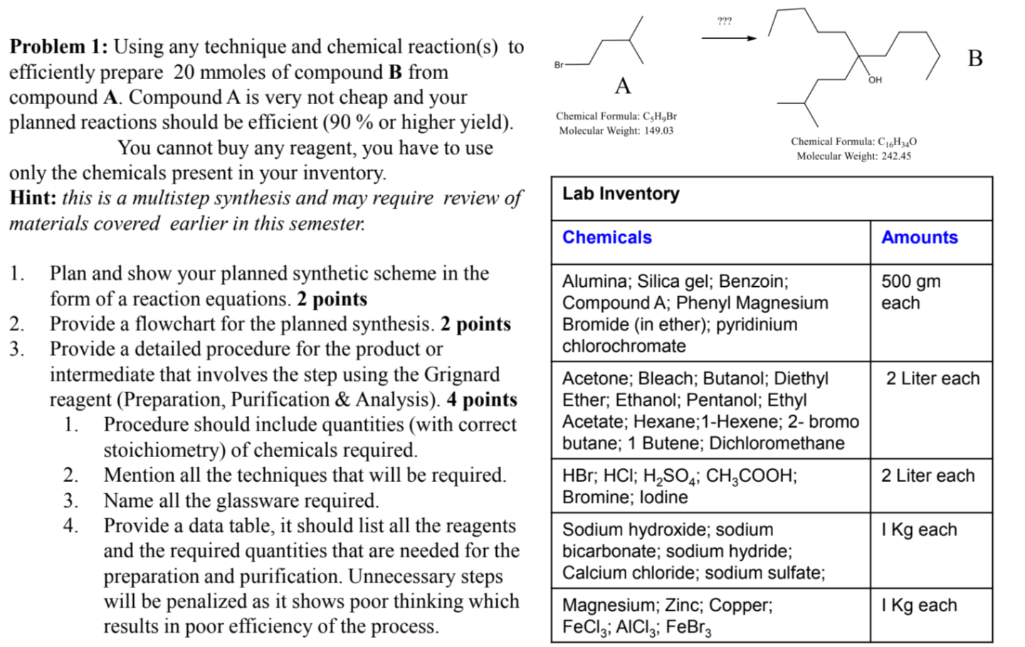 Solved Problem 1: Using any technique and chemical | Chegg.com