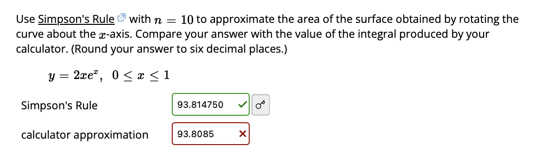 Solved Use Simpson's Rule ?Tith ﻿with n=10 ﻿to approximate | Chegg.com