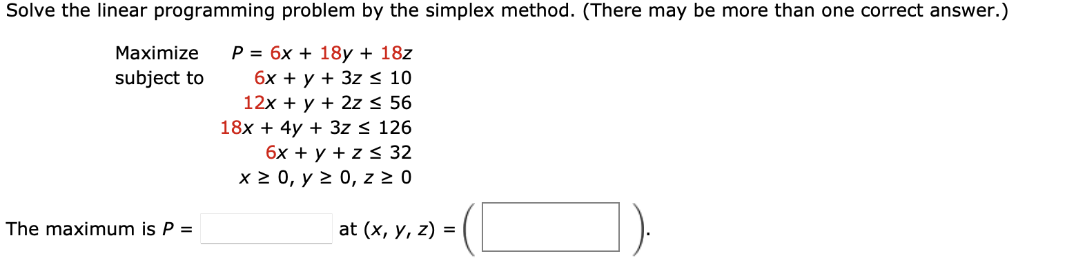 Solved Solve the linear programming problem by the simplex | Chegg.com