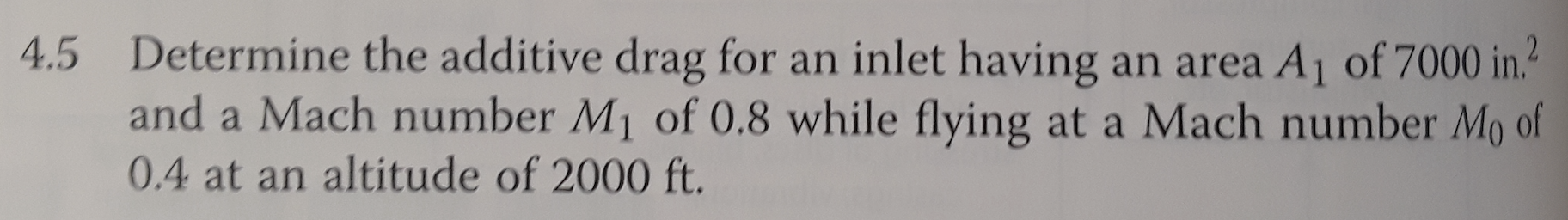 Solved 4.5 Determine the additive drag for an inlet having | Chegg.com