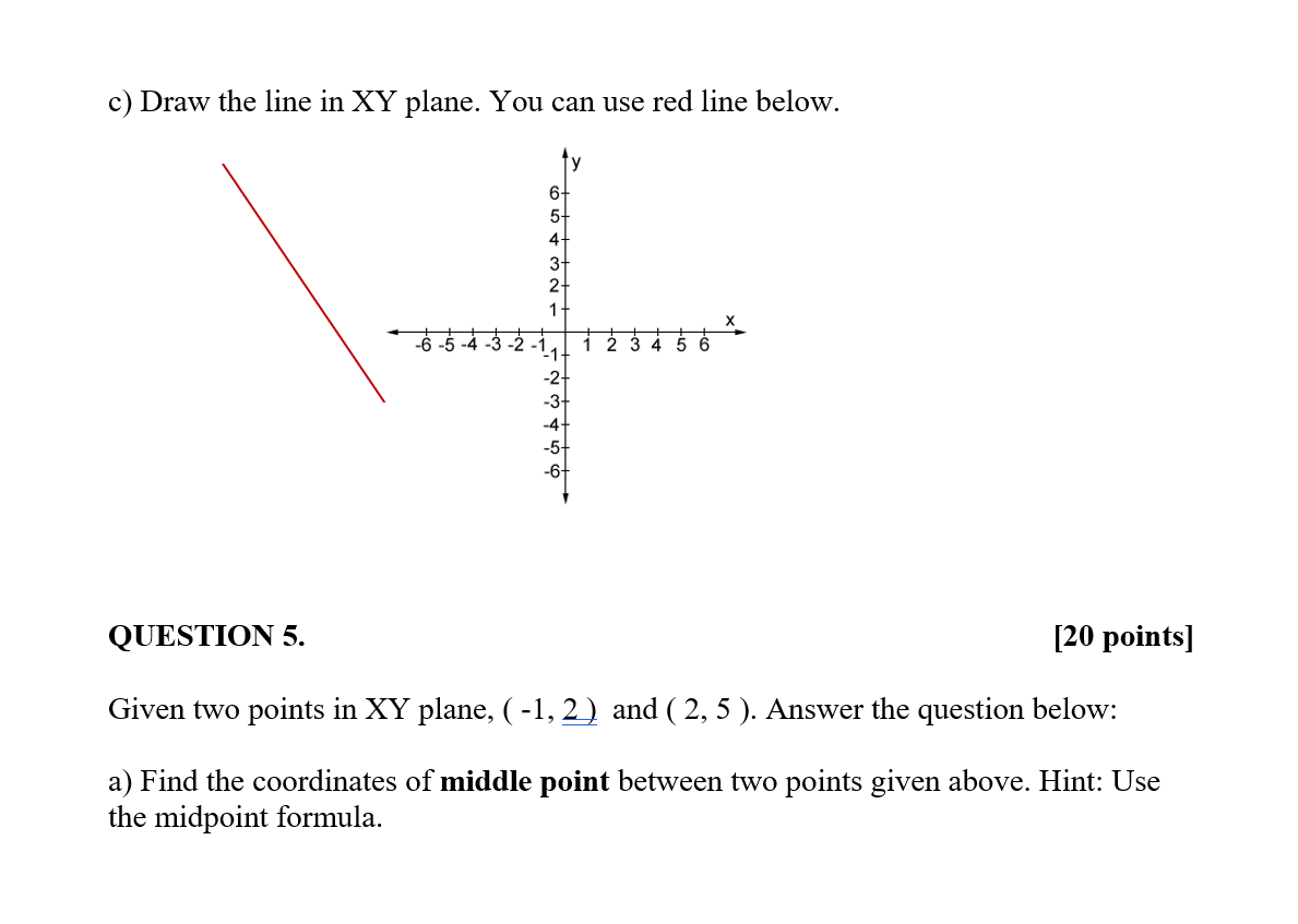 Solved QUESTION 4. [20 points] Given equation of a line 5x + | Chegg.com