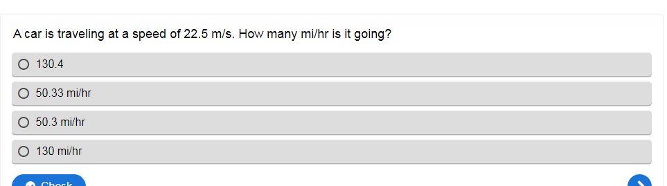 Solved A car is traveling at a speed of 22.5 m/s. How many | Chegg.com
