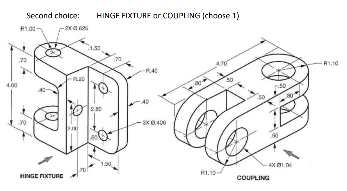 Second choice: HINGE FIXTURE or COUPLING (choose 1) | Chegg.com