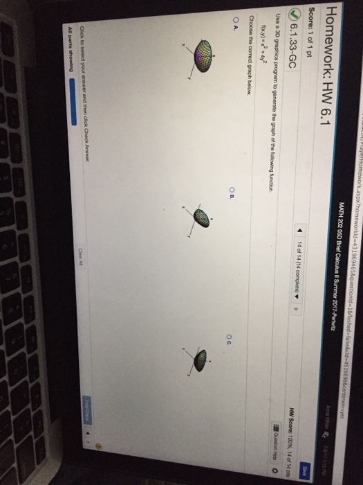 Solved Use a 3D graphics program to generate the graph of | Chegg.com