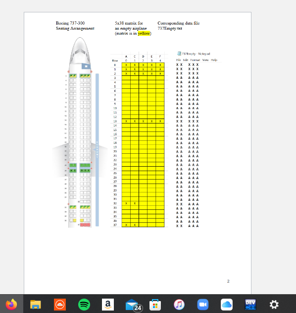 Programming Assignment #3: Airline Seating | Chegg.com