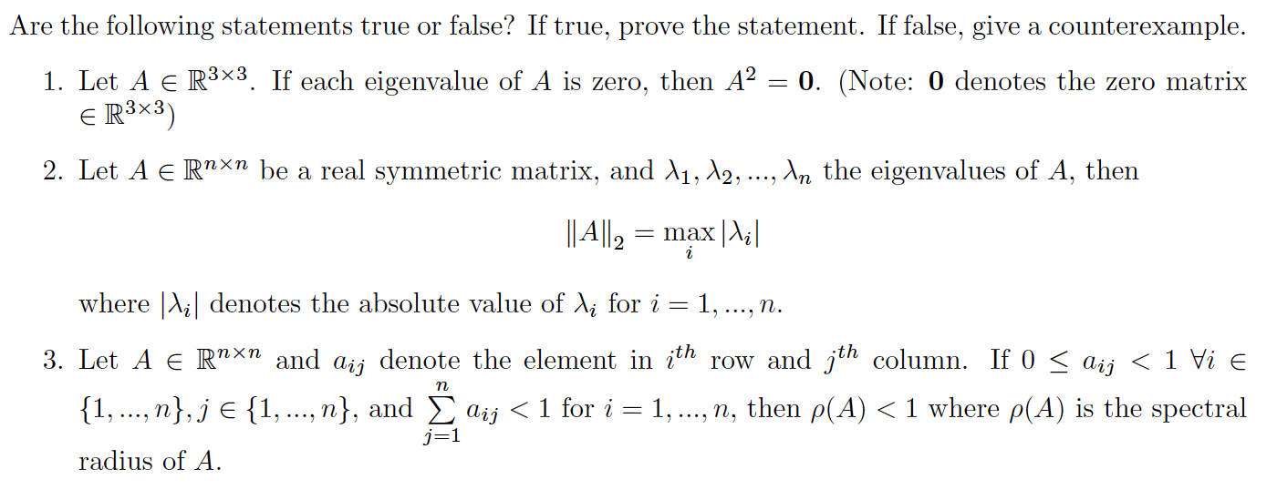 Solved Are the following statements true or false? If true, | Chegg.com