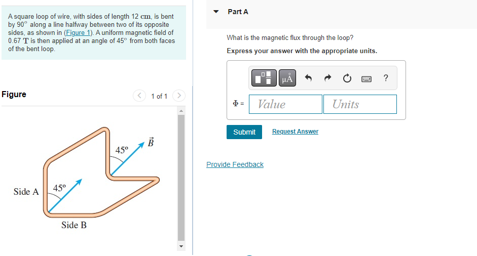 Solved A square loop of wire, with sides of length 12 cm, is | Chegg.com
