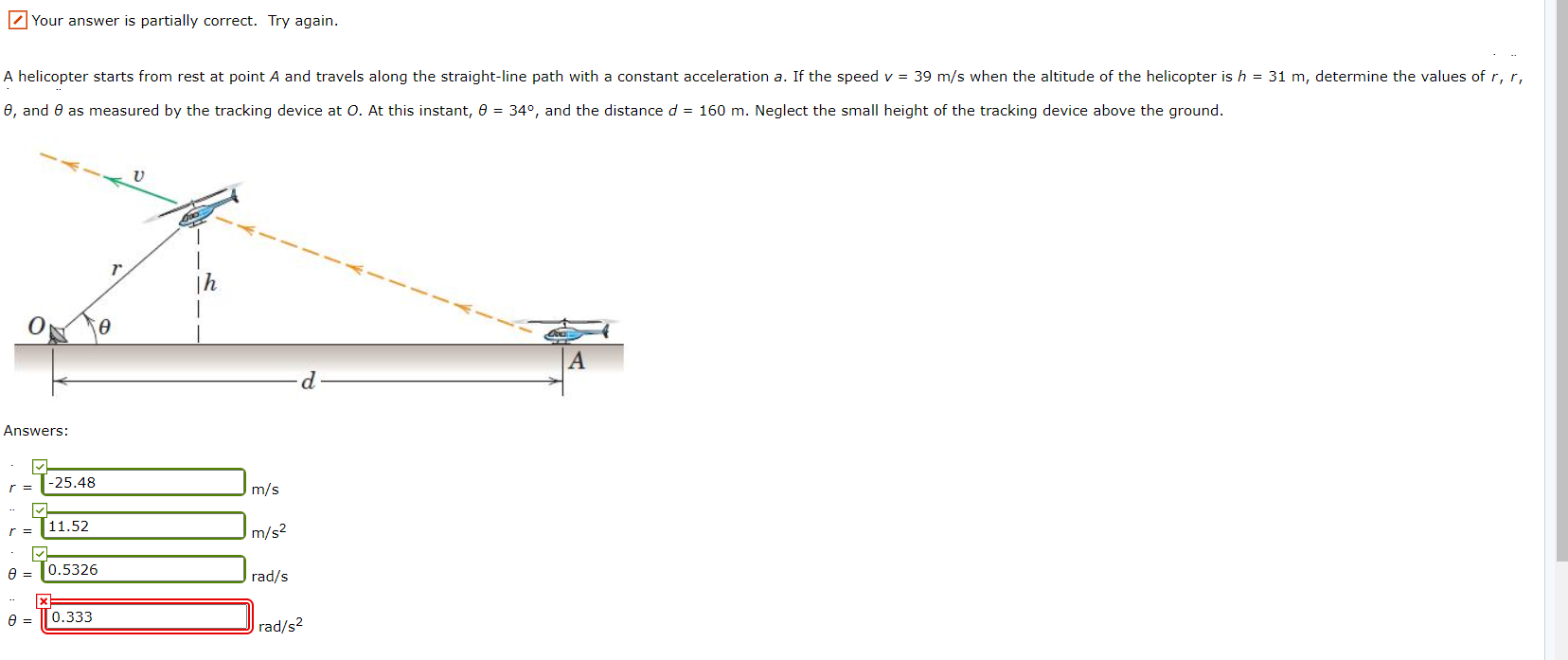 Solved A helicopter starts from rest at point A and travels | Chegg.com