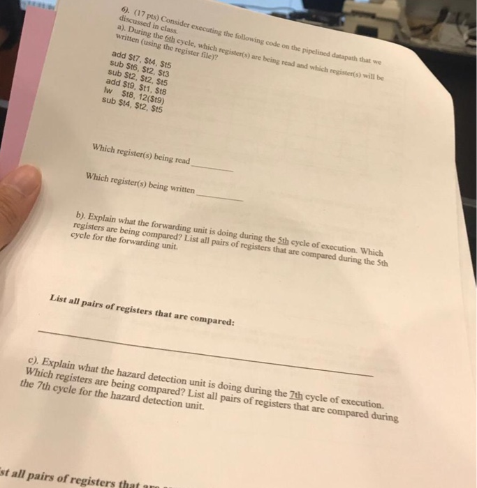 Solved o). (17 pts) Consider executing the following code on | Chegg.com