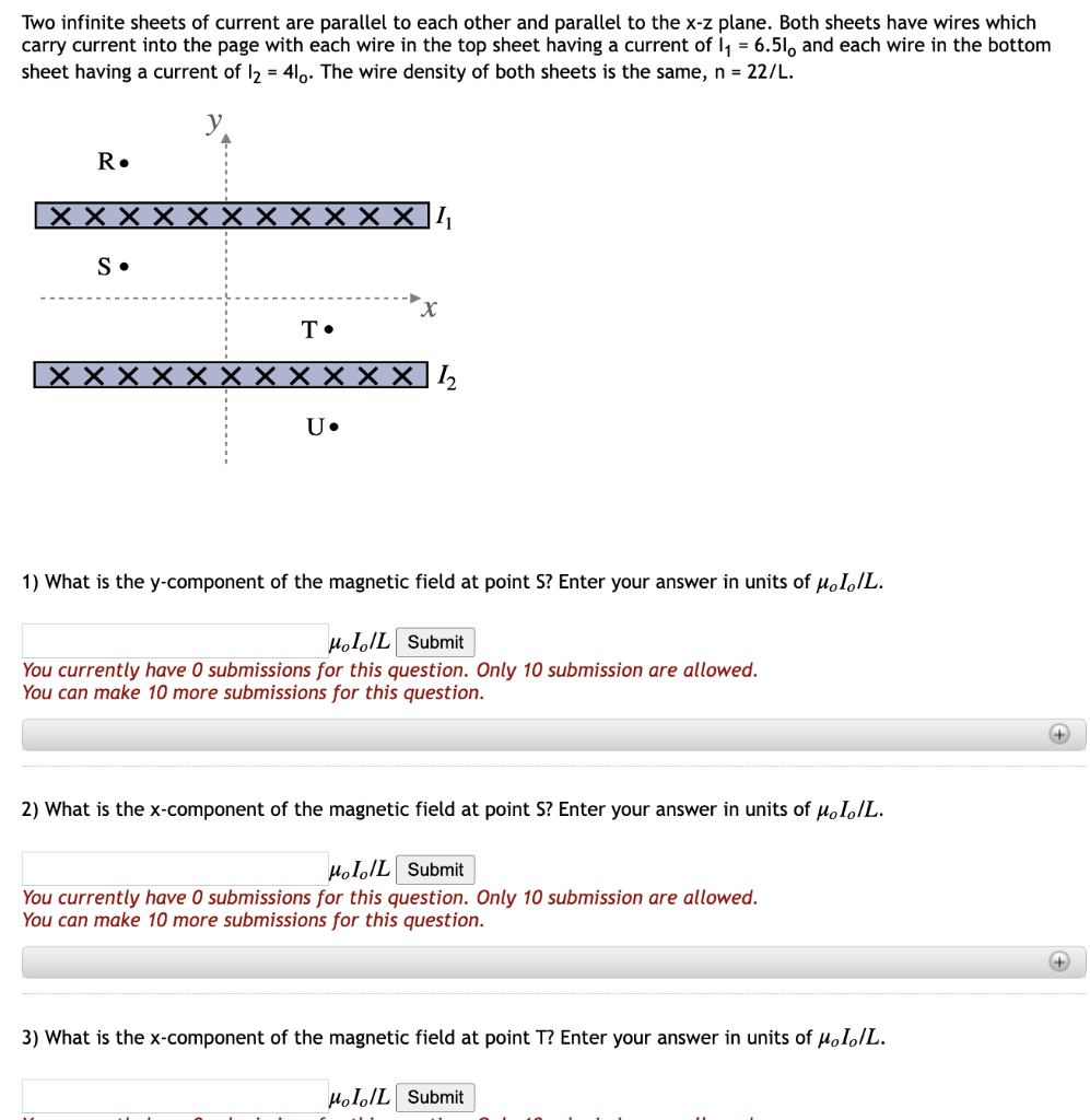 Two infinite sheets of current are parallel to each | Chegg.com