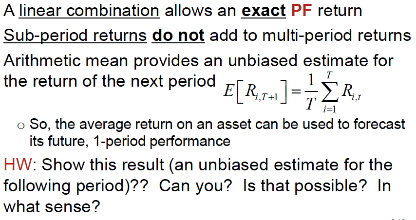 Solved A linear combination allows an exact PF return | Chegg.com