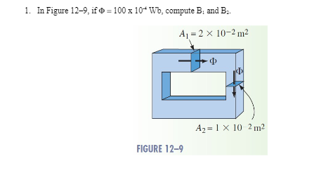 Solved In Figure 12-9, ﻿if Φ=100×10-4Wb, ﻿compute B1 ﻿and | Chegg.com