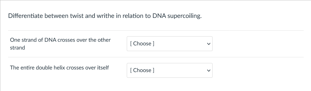 Solved Differentiate between twist and writhe in relation to | Chegg.com